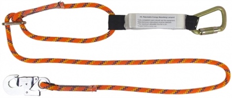 Kernmantle Adjustable Rope Lanyard with triple locking carabiner