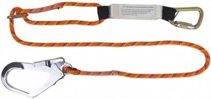 Kernmantle Adjustable Rope Lanyard with triple locking carabiner