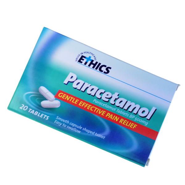 Paracetamol, 500mg, Capsules or Tablets, Packet of 20
